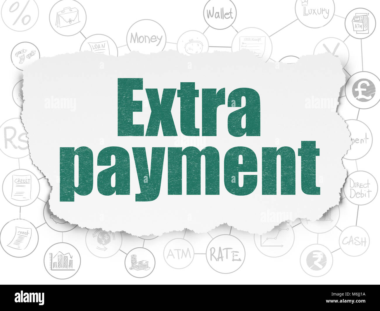 Money concept: Extra Payment on Torn Paper background Stock Photo - Alamy