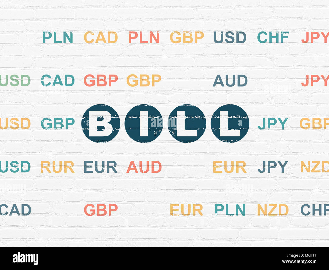 Money concept: Bill on wall background Stock Photo - Alamy