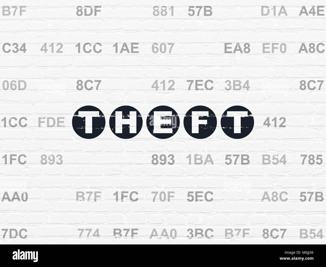 Safety concept: Theft on wall background Stock Photo - Alamy