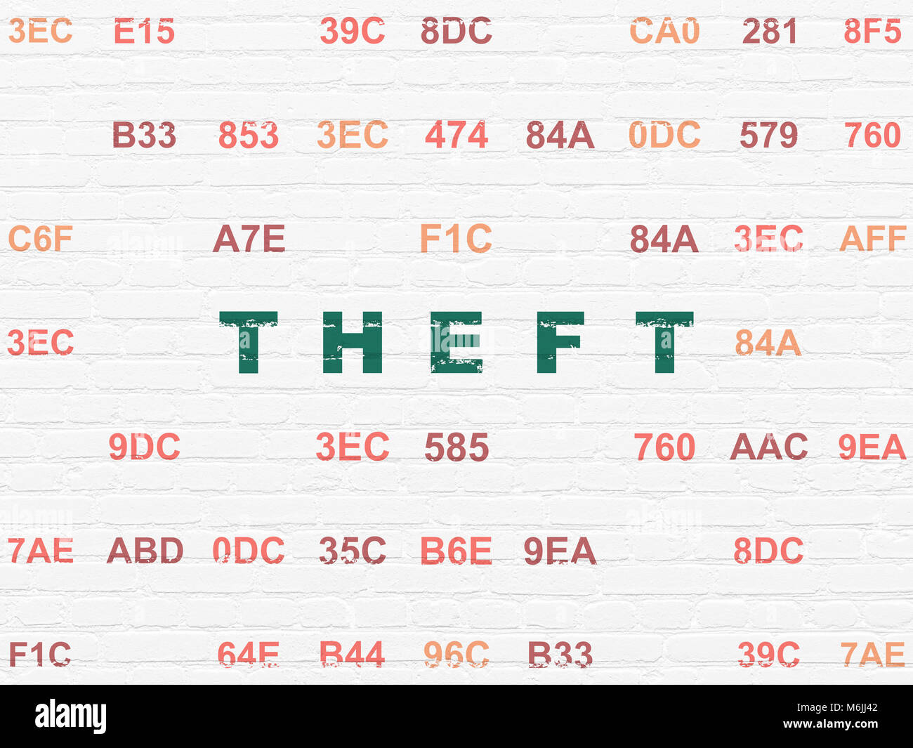 Security concept: Theft on wall background Stock Photo - Alamy