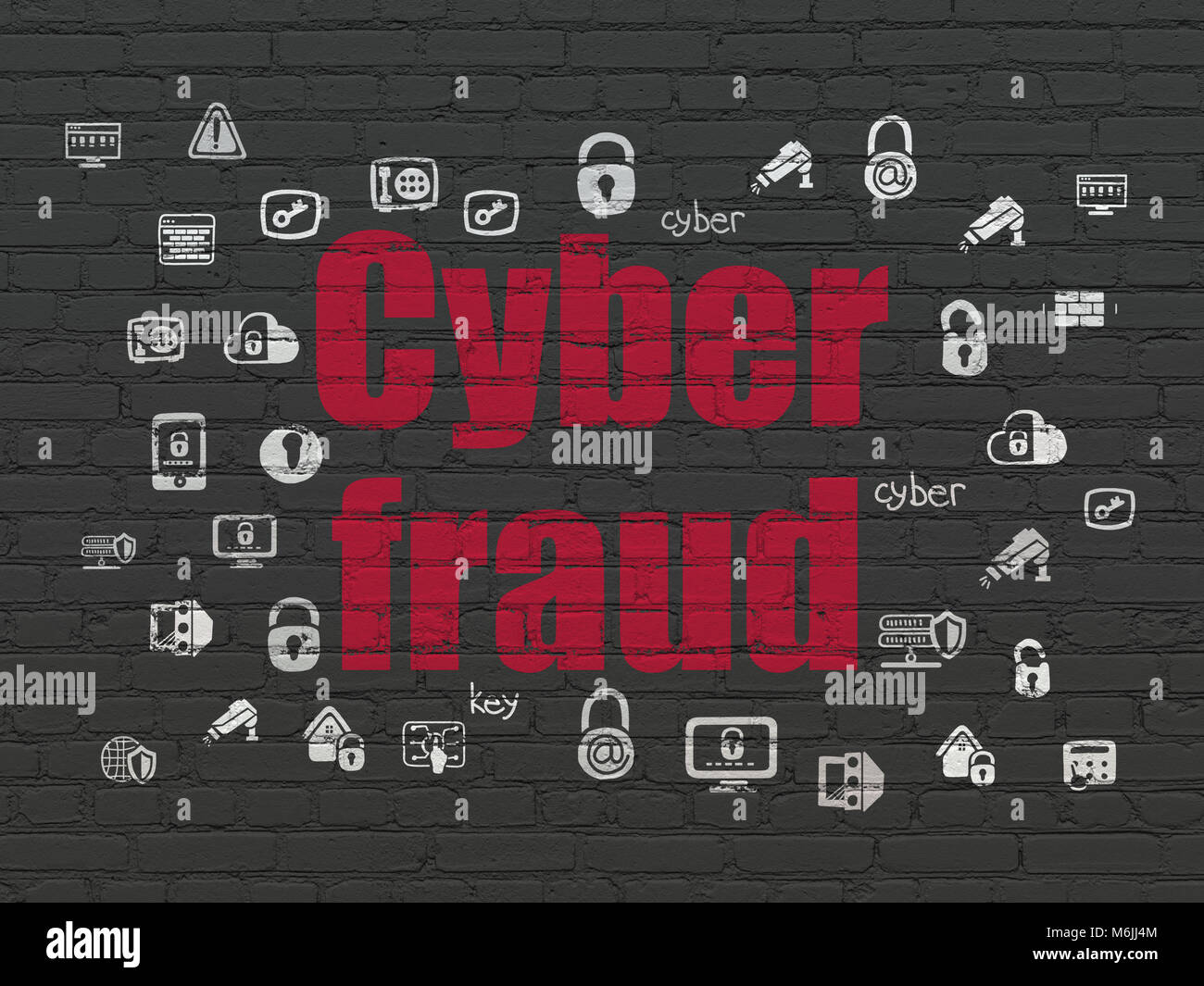 Privacy concept: Cyber Fraud on wall background Stock Photo - Alamy