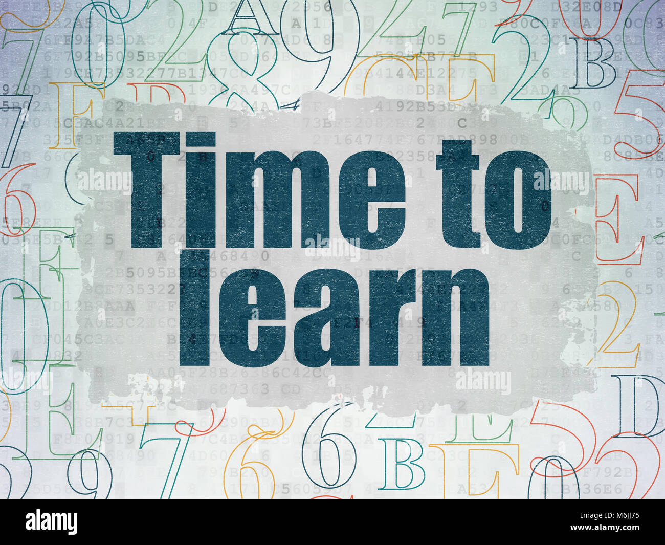 Time concept: Time to Learn on Digital Data Paper background Stock ...