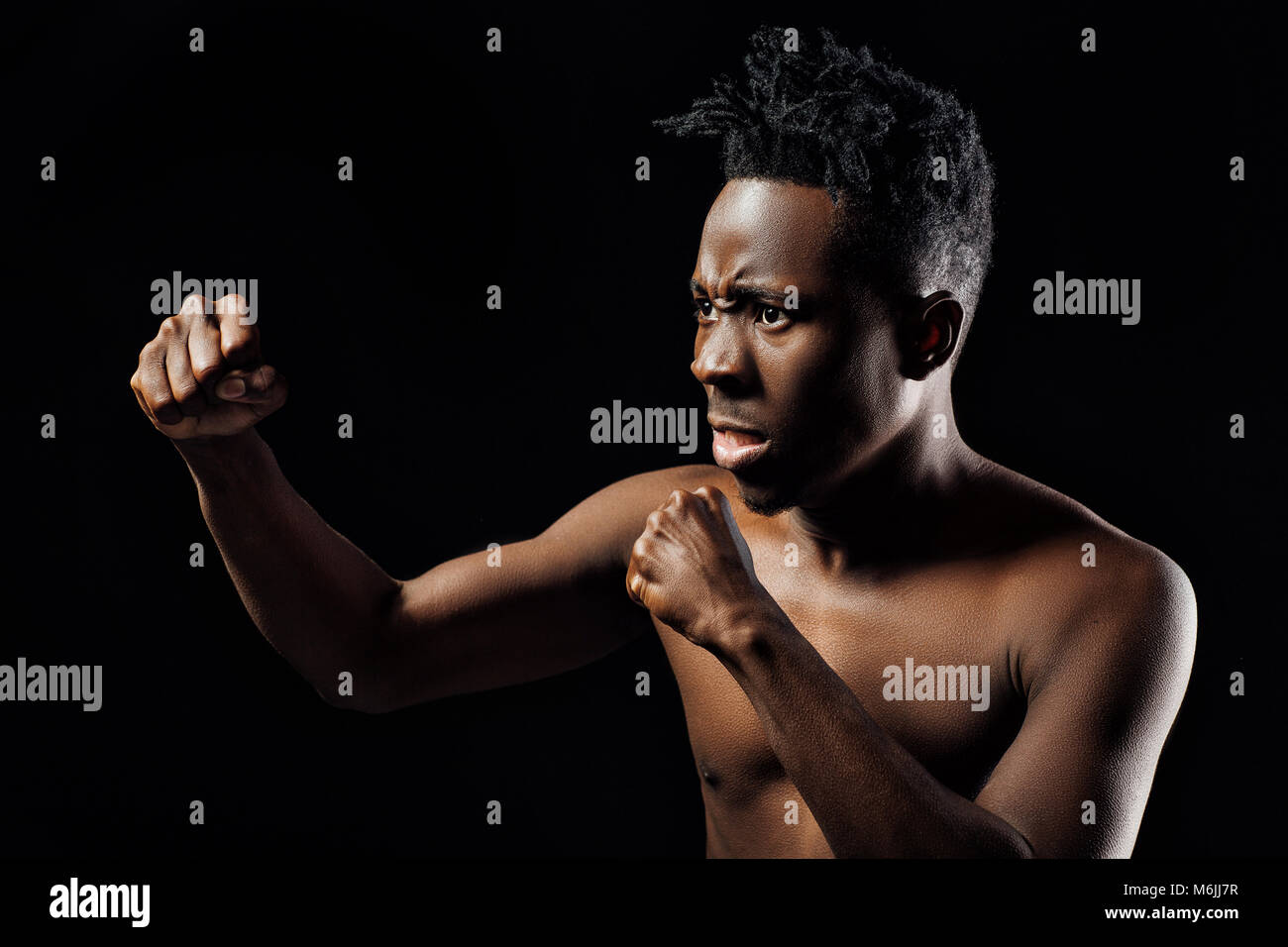 African-American male athlete boxing Stock Photo - Alamy