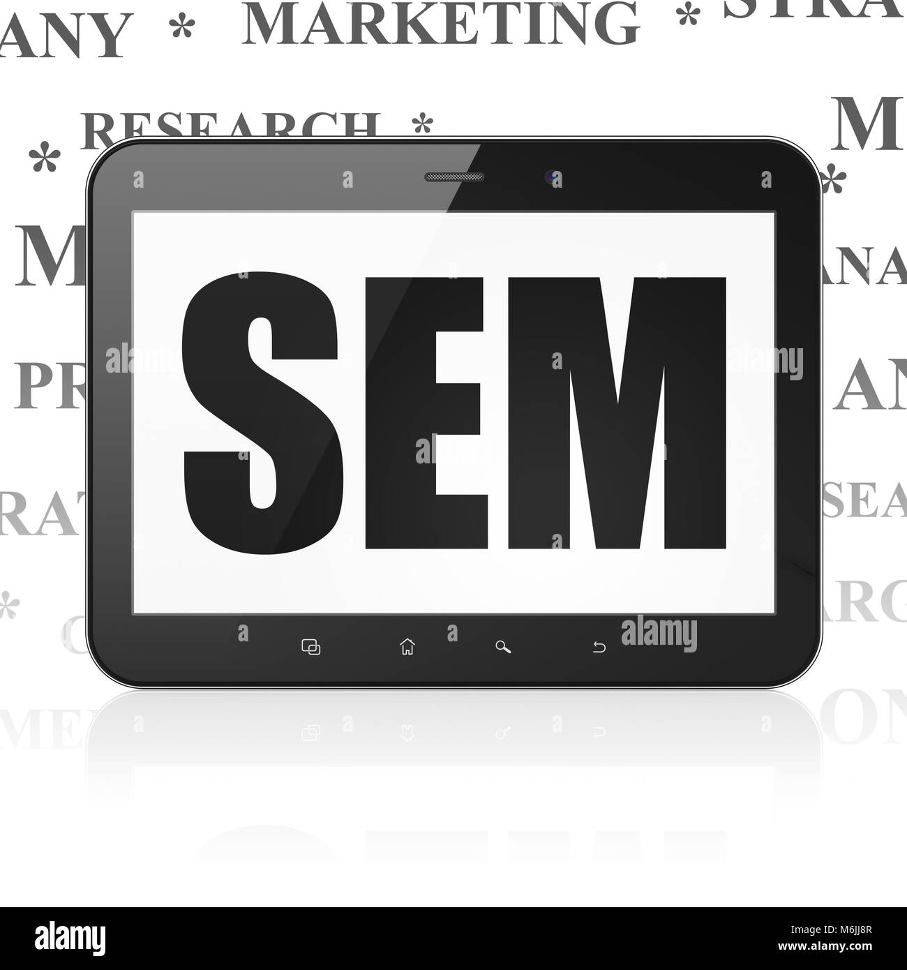 Advertising concept: Tablet Computer with SEM on display Stock Photo ...
