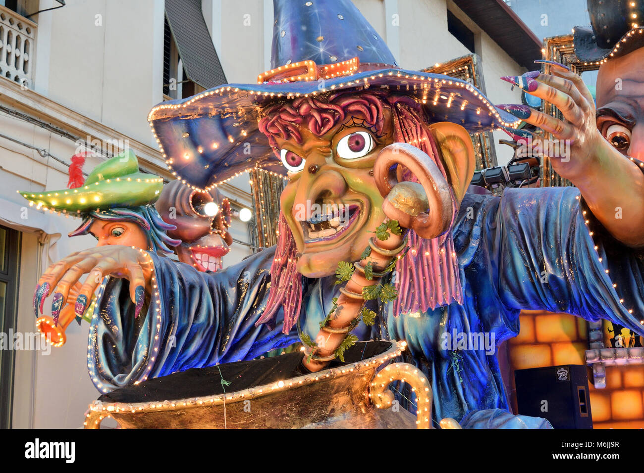 Acireale (CT), Italy - February 11, 2018: detail of a allegorical float ...
