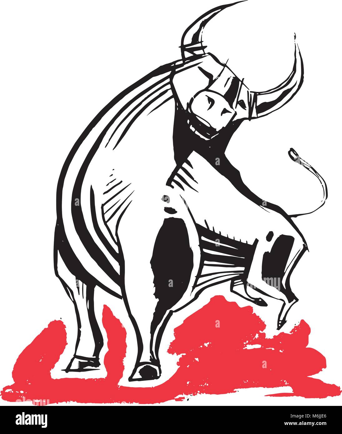 Hand drawn bull Stock Vector Images - Alamy