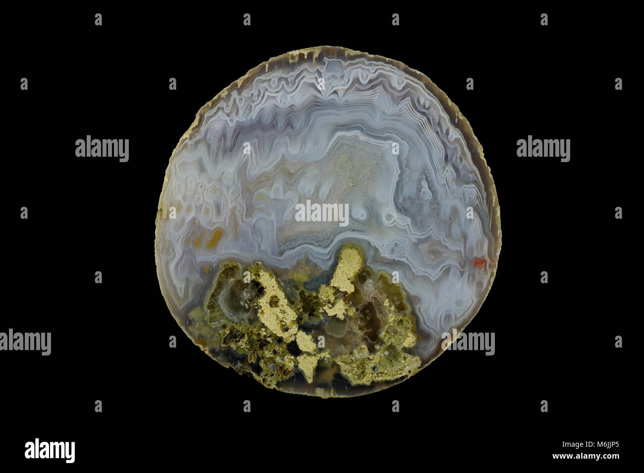 Eyelet agate, cross section of stalactites. Origin: Rudno near Krakow ...