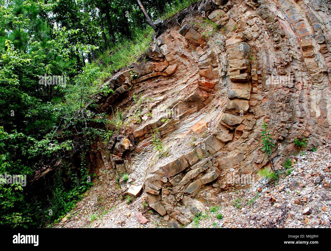 Geographic Folding Showing Earth Movement in Strata Stock Photo - Alamy