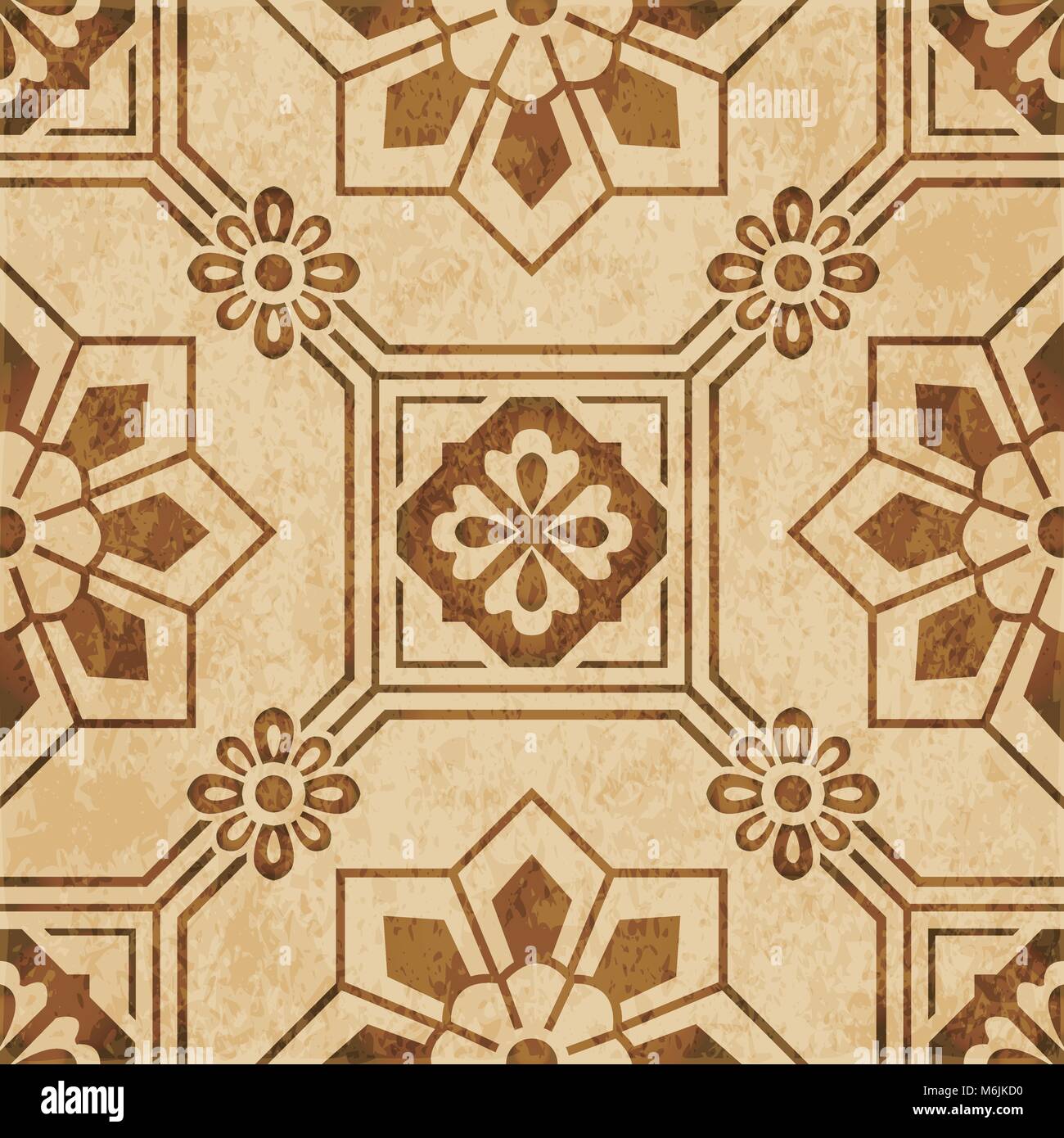 Retro brown watercolor texture grunge seamless background octagon ...
