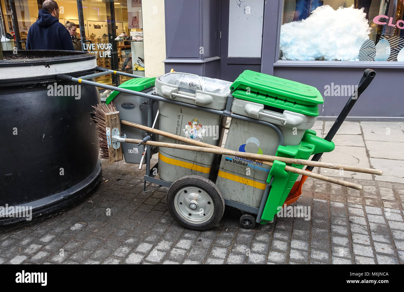A street cleaner's dust cart Stock Photo - Alamy