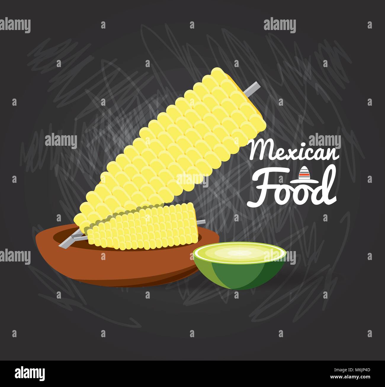 mexican traditional food with corn vector illustration graphic design ...