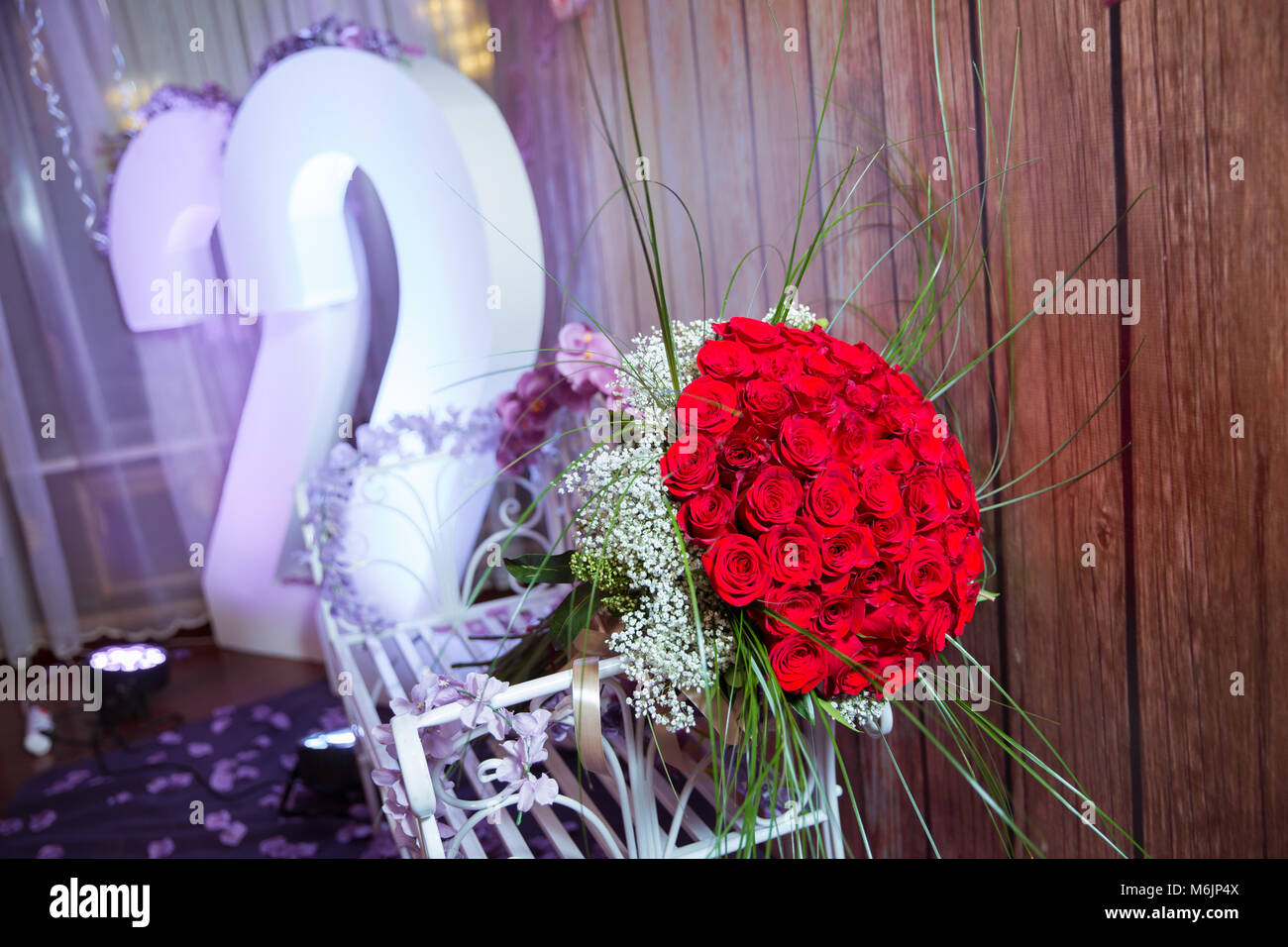 A bouquet of flowers bouquet of a hundred red roses . Big bouquet of ...