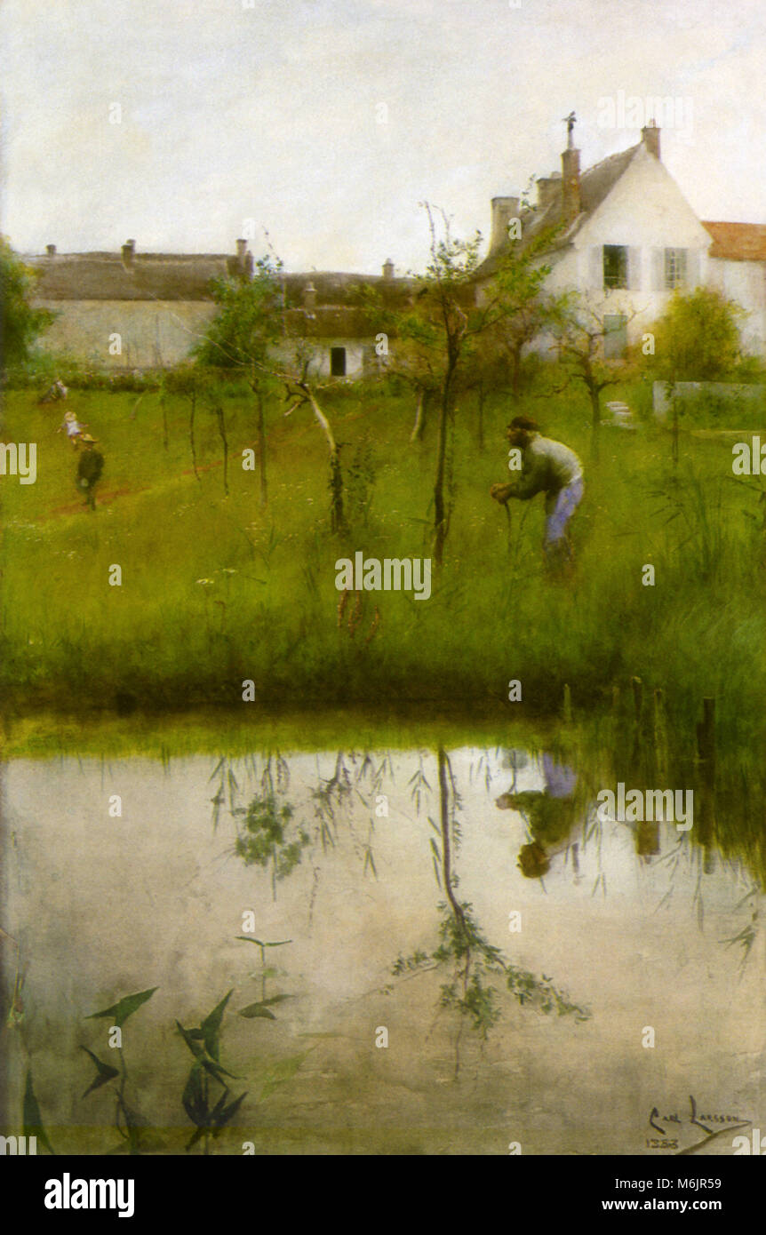 The Old Man and the New Trees, Larsson, Carl Olof, 1883 Stock Photo - Alamy