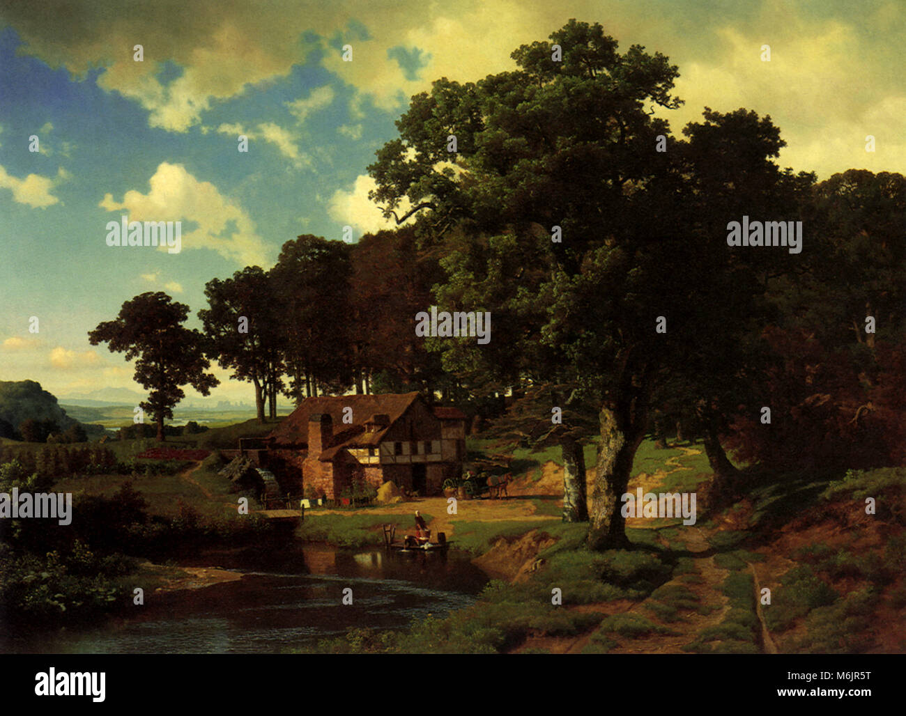 A Rustic Mill, Bierstadt, Albert, 1855 Stock Photo - Alamy