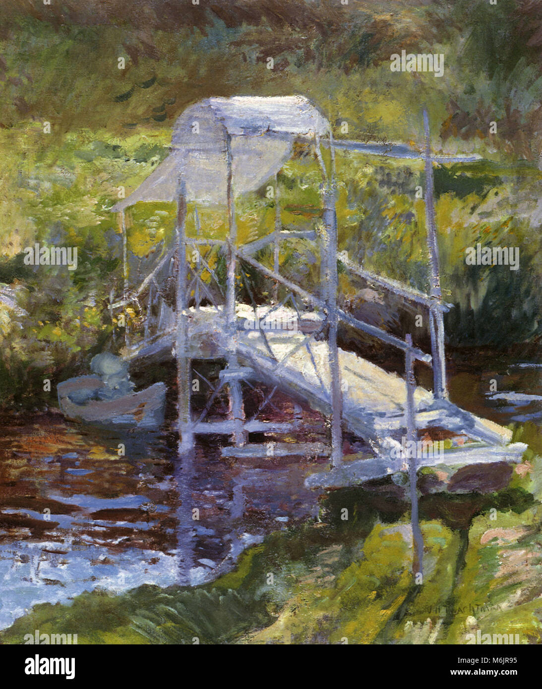 White Bridge, Twachtman, John, 1900 Stock Photo - Alamy