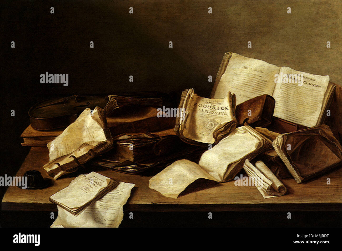 Still Life with Books, Heem, Jan Davidsz de, 1628 Stock Photo - Alamy