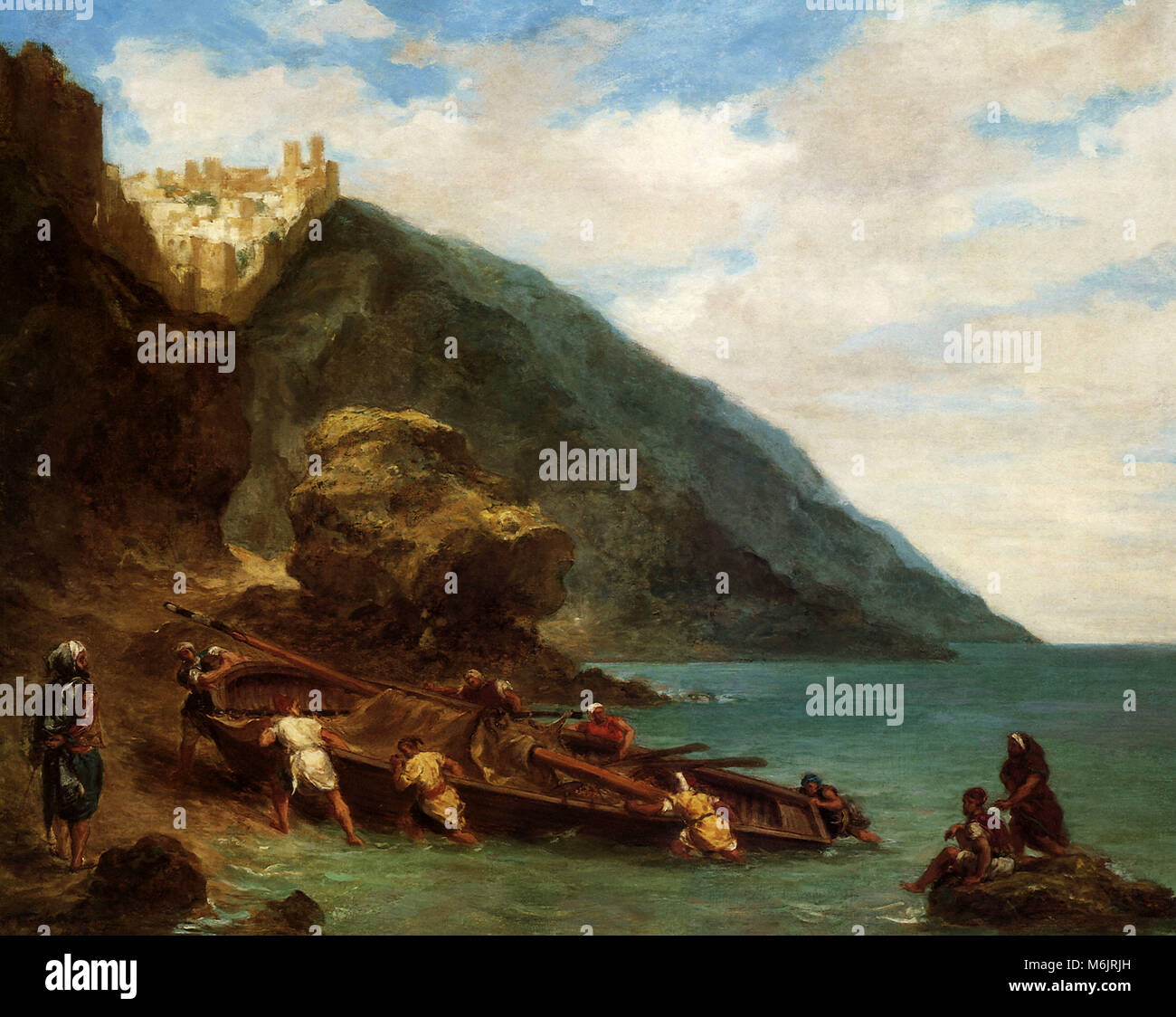 View of Tangier from the Seashore, Delacroix, Eugene, 1858 Stock Photo ...