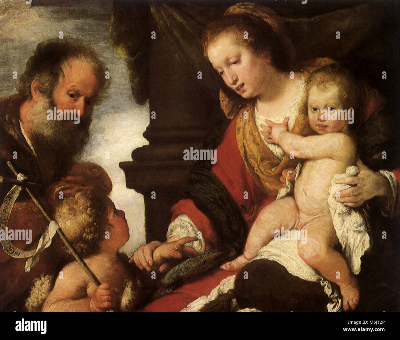 The Holy Family with John the Baptist, Strozzi, Bernardo, 1630 Stock ...