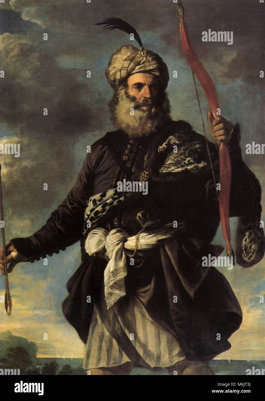 Barbary Pirate with a Bow, Mola, Pier Francesco, 1650 Stock Photo - Alamy