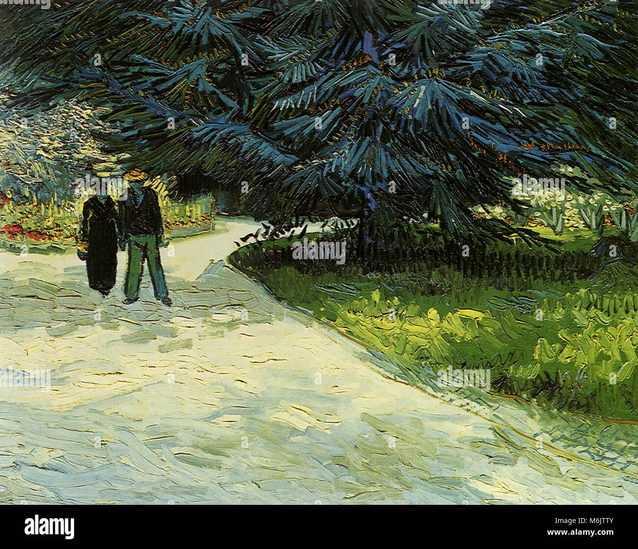 Public Garden with Couple and Blue Fir Tree, Van Gogh, Vincent Willem ...