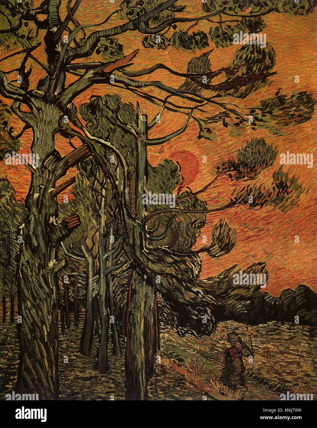 Weatherbeaten Pine Trees, Van Gogh, Vincent Willem, 1889 Stock Photo ...