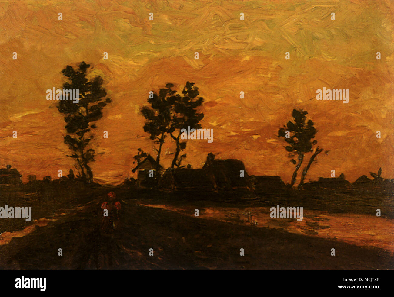 Landscape at Sunset, Van Gogh, Vincent Willem, 1885 Stock Photo - Alamy