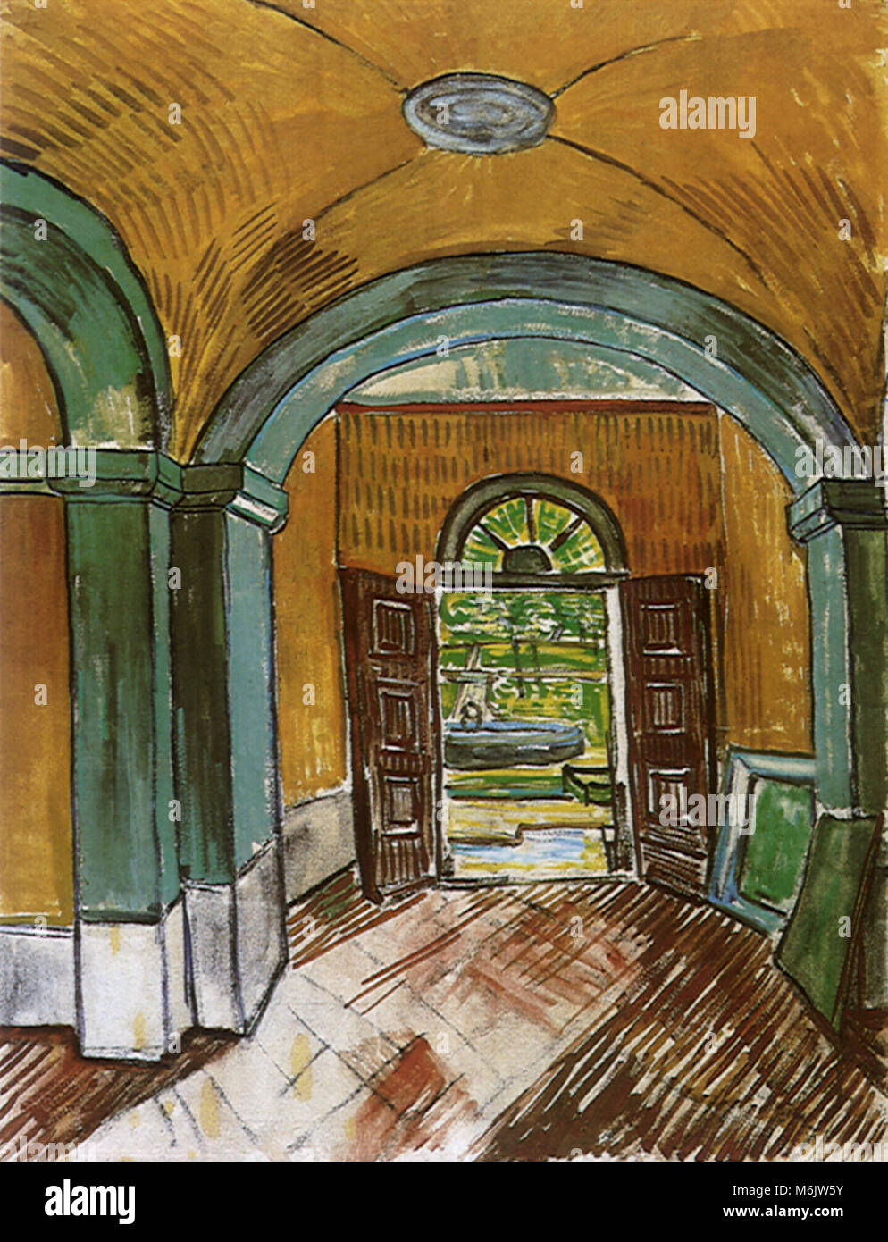 The Entrance Hall of Saint-Paul Hospital, Van Gogh, Vincent Willem ...