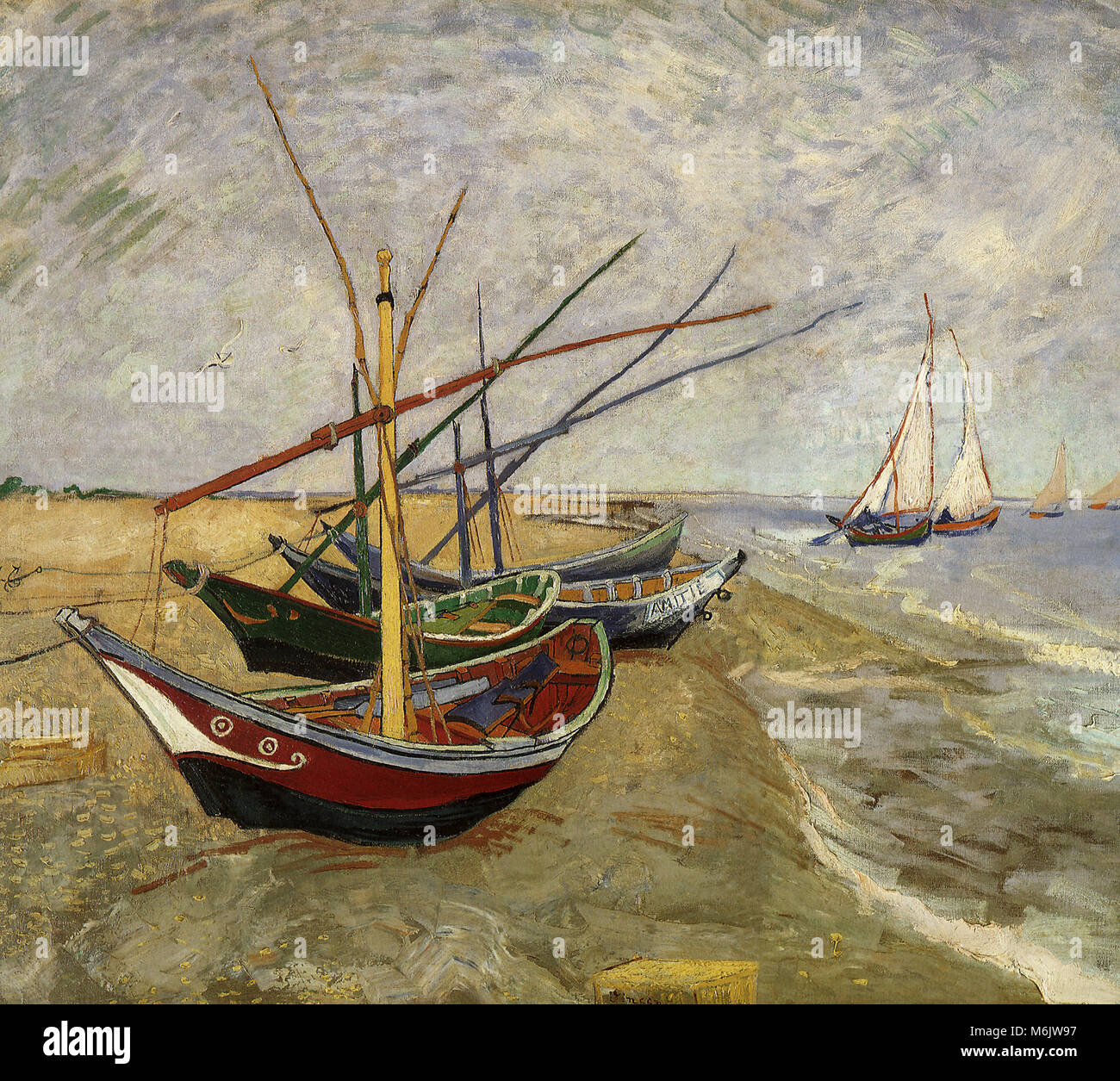 Boats at Saintes-Maries, Van Gogh, Vincent Willem, 1888 Stock Photo - Alamy
