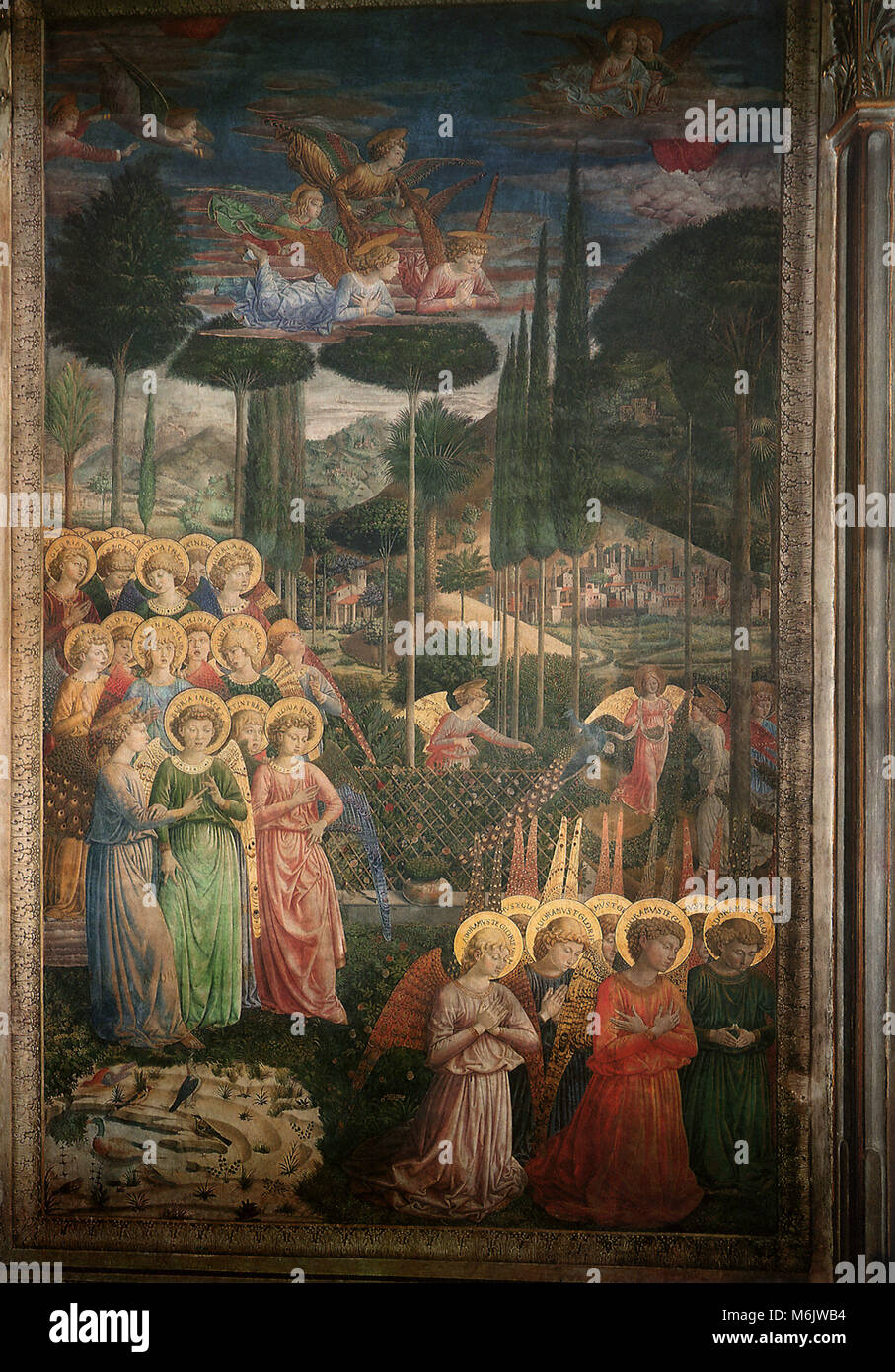 Journey of the Magi, Adoring Angels, Gozzoli, Benozzo, 1461 Stock Photo ...
