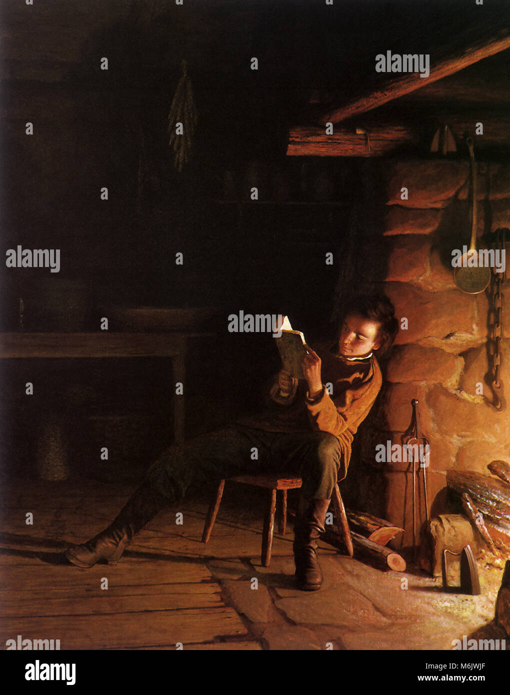 Boyhood of Lincoln, Johnson, Eastman, 1867 Stock Photo - Alamy