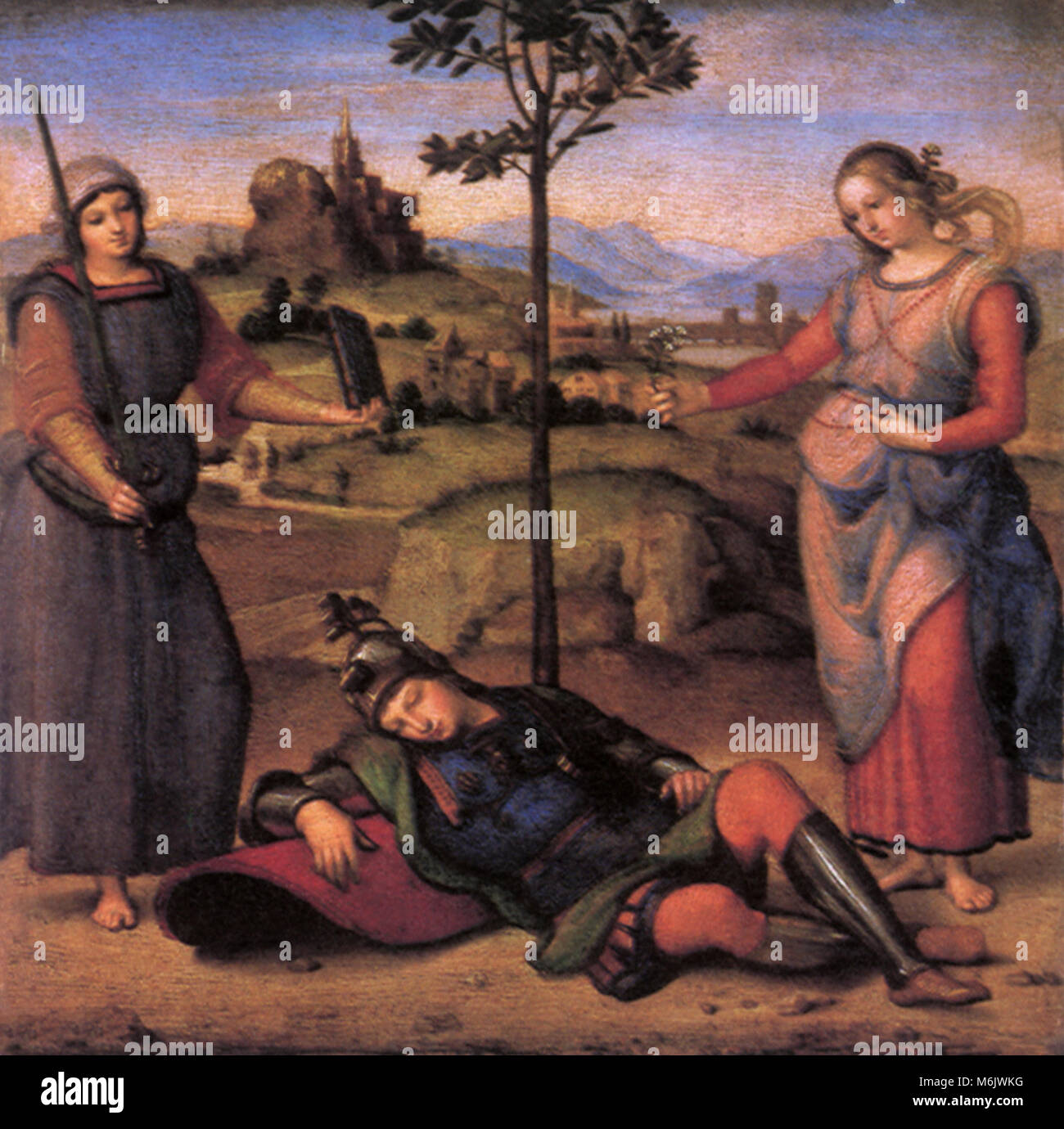 The Dream of a Knight, Raphael, Raffaello S., 1505 Stock Photo - Alamy