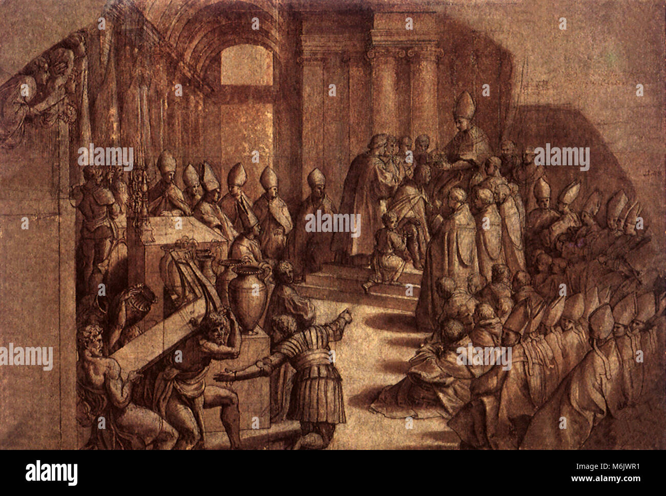 The Coronation of Charlemagne 1517, Raphael, Raffaello S., 1517 Stock ...