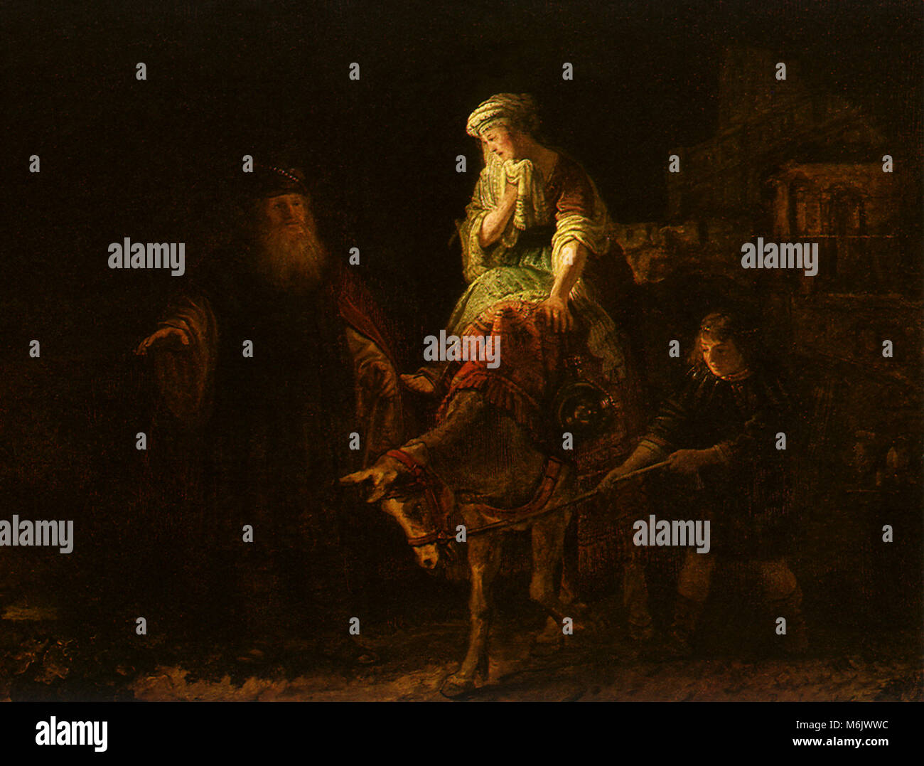 The Departure of the Shunamite Woman, Rembrandt, Harmensz van Rijn ...