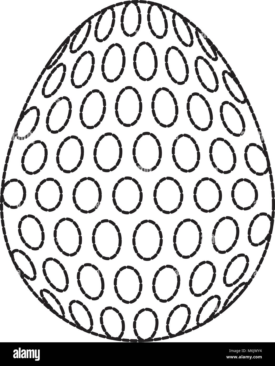 uncolored easter egg with dots sticker vector illustration Stock Vector ...