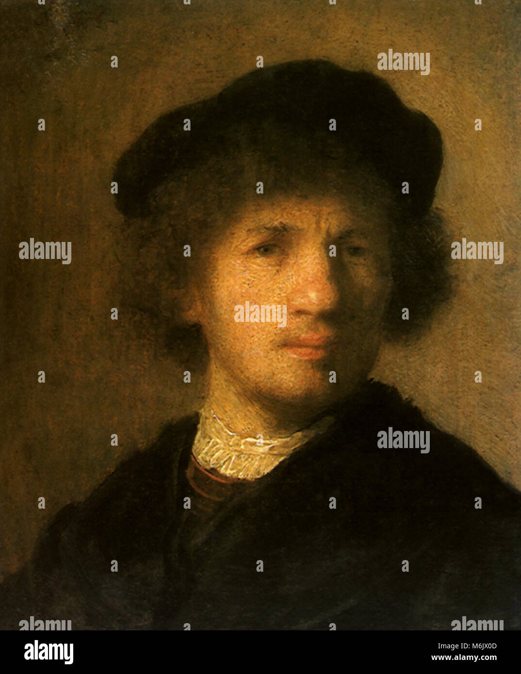 Self-portrait of Rembrandt, Rembrandt, Harmensz van Rijn, 1630 Stock ...