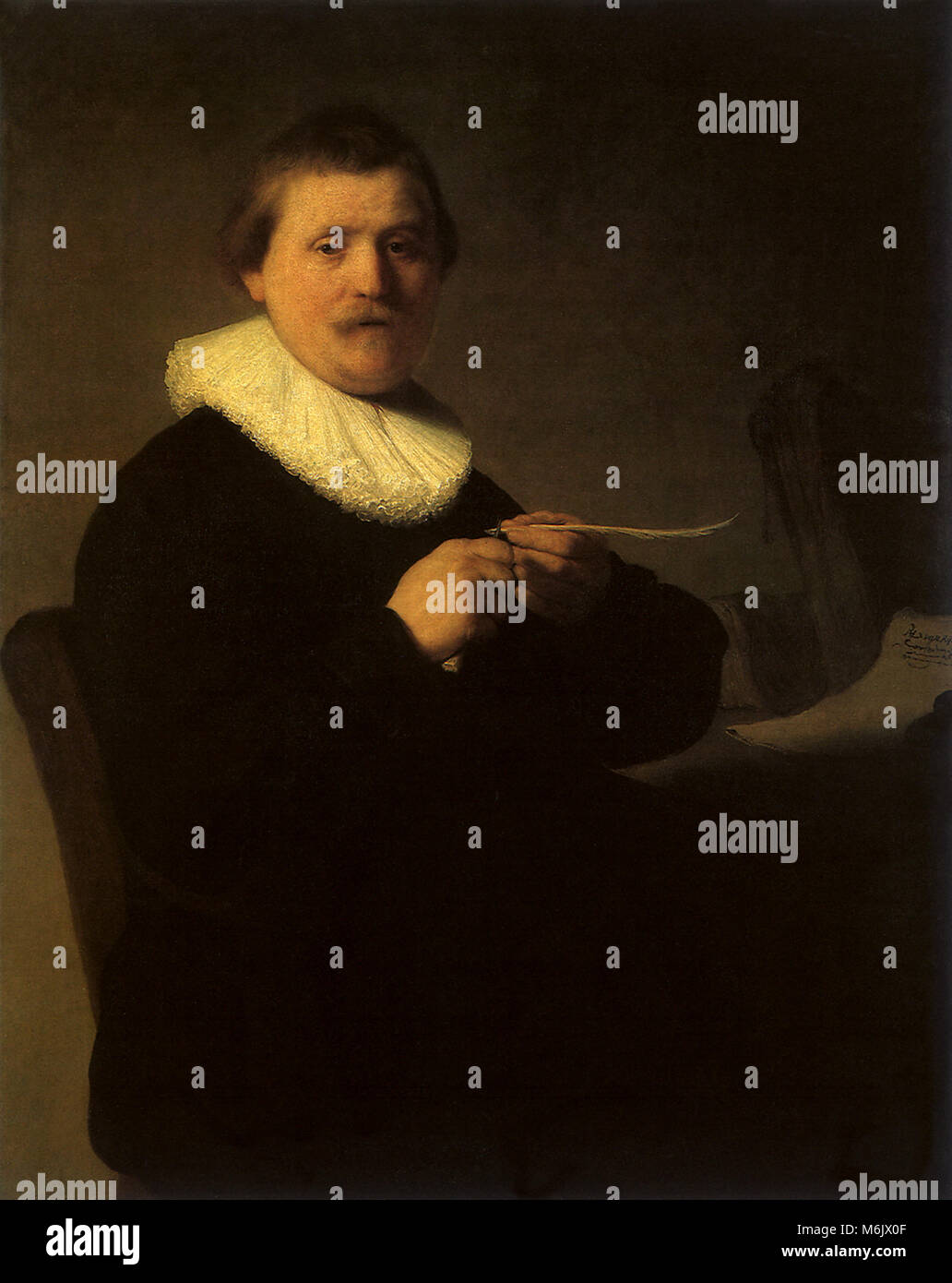 Portrait of a Young Man Sharpening a Quill, Rembrandt, Harmensz van ...
