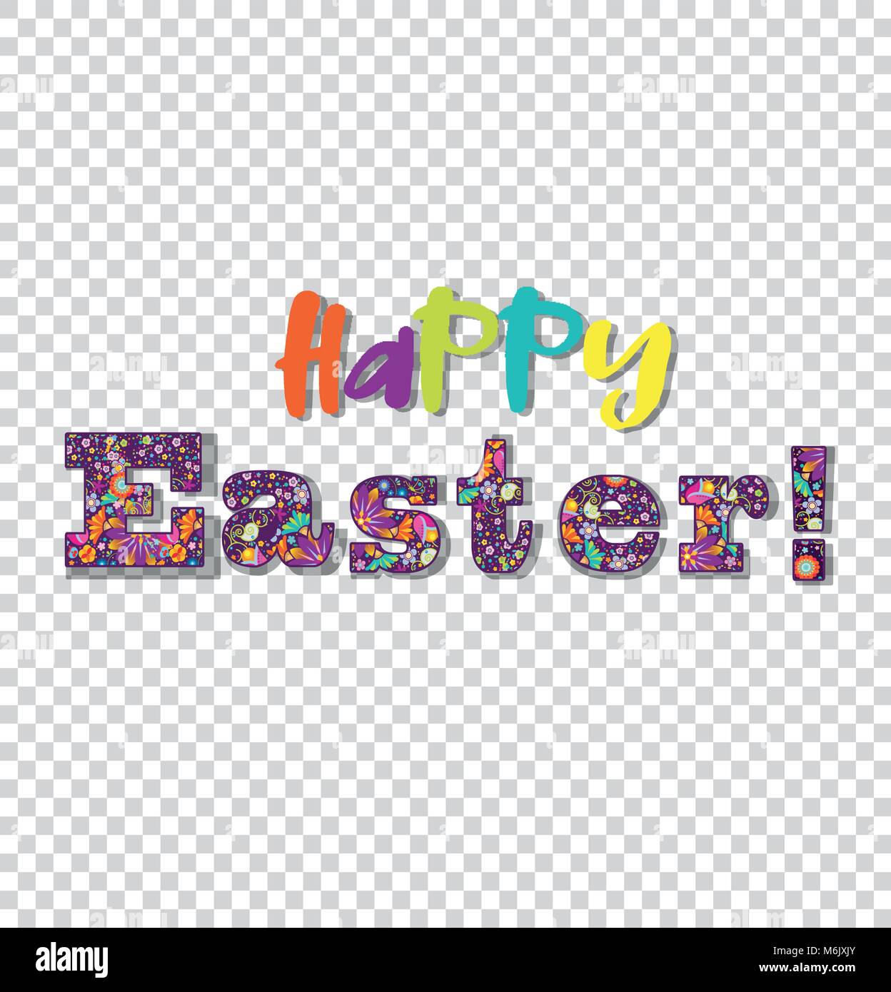 Happy Easter festive vector lettering. Colorful text isolated on ...