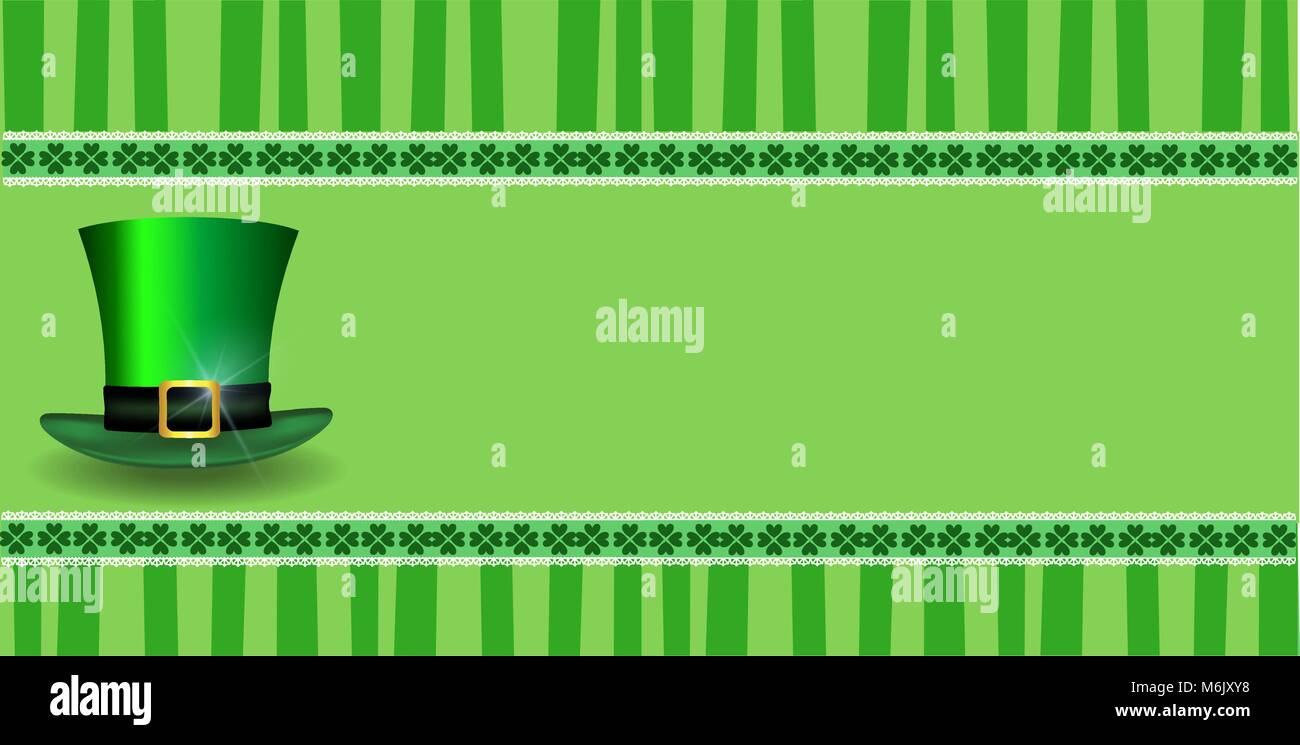 Saint Patricks Day template with clover festive lace leprechaun's hat ...