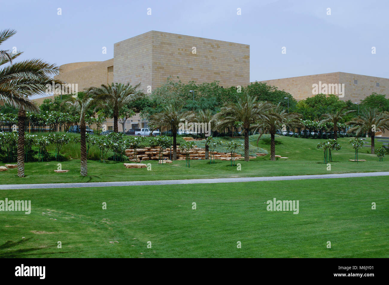 Green Park with Palms in Riyadh, Saudi Arabia on a Sunny Day Stock ...