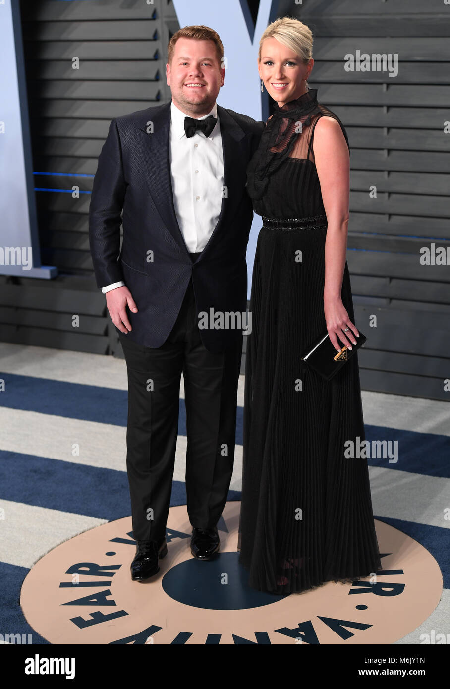 James Cordon and Julia Carey attending the Vanity Fair Oscar Party held ...
