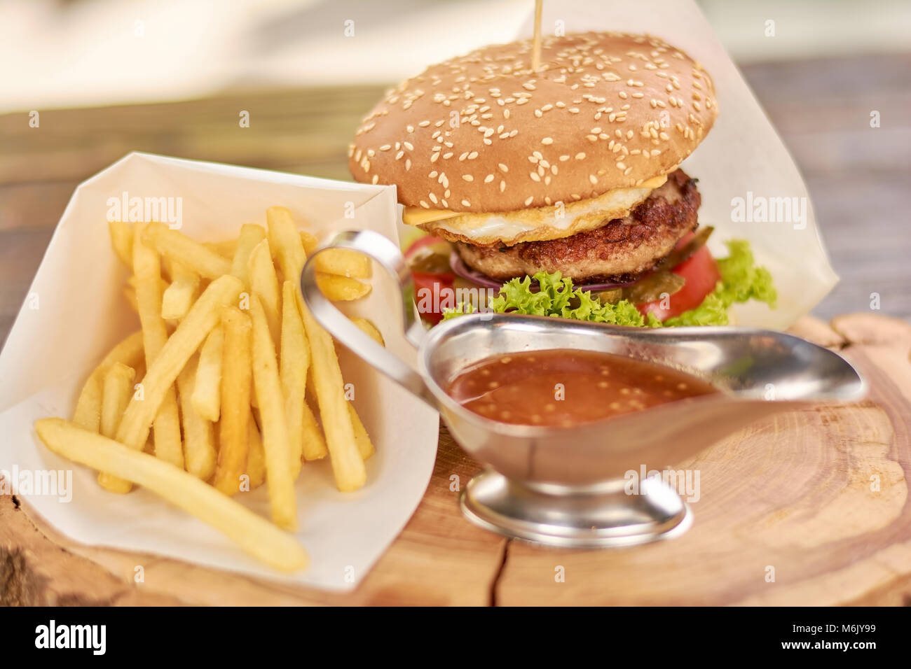 Classic american burger fast food Stock Photo - Alamy