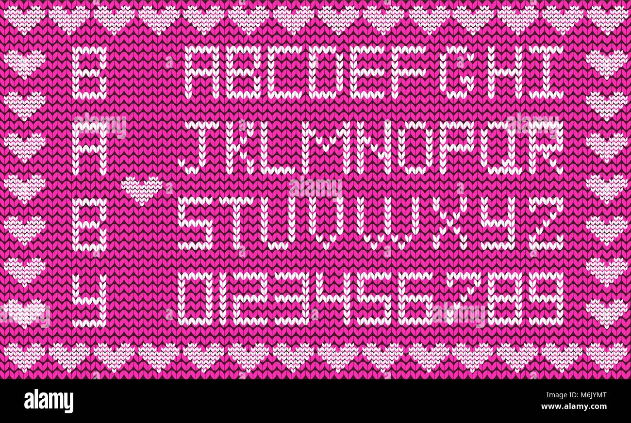 Baby fabric script for girl. Cute knitted abc alphabet, knitting ...