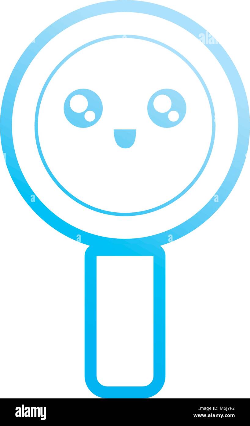 kawaii magnifying glass icon over white background vector illustration ...
