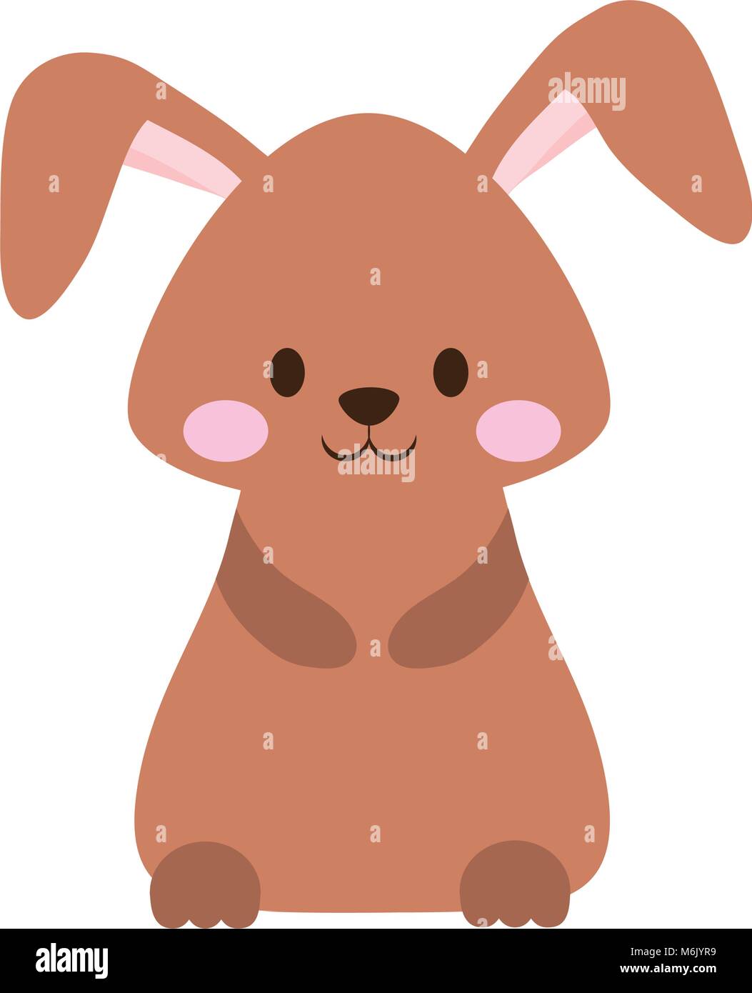 cartoon easter rabbit icon over white background vector illustration ...