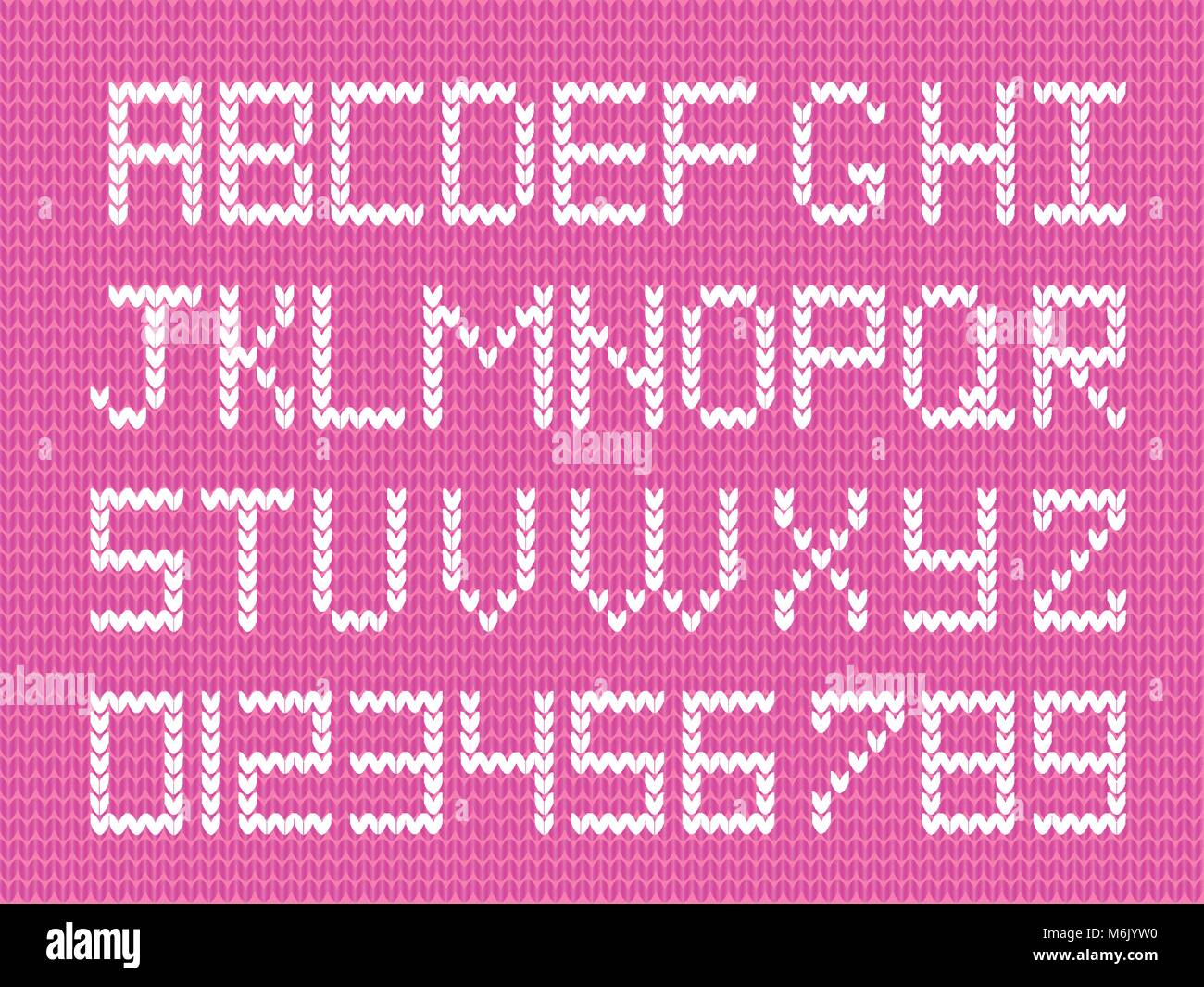 Baby fabric script for girl. Cute knitted abc alphabet, knitting ...