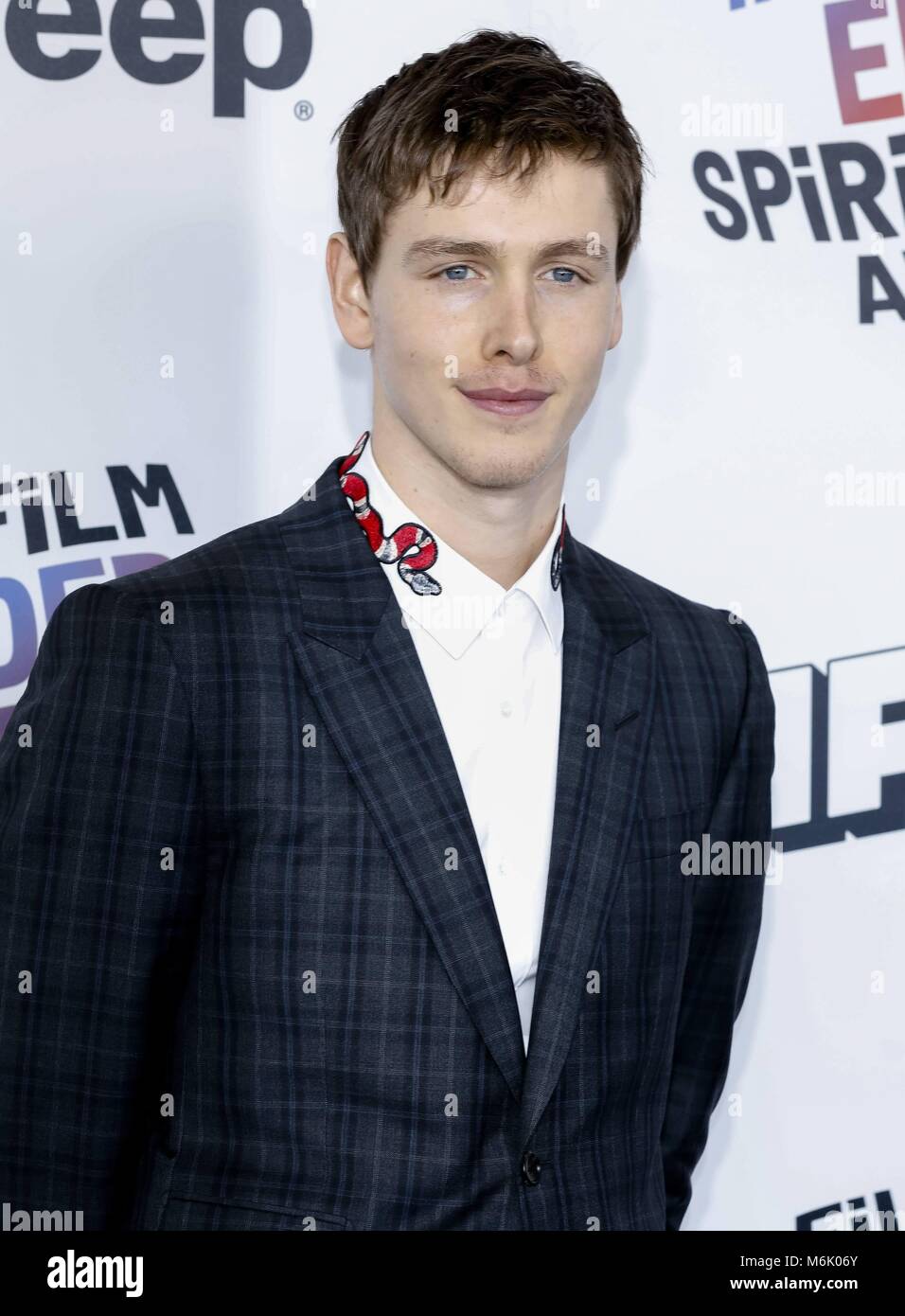 Harris Dickinson attends the Film Independent Spirit Awards in a tent ...