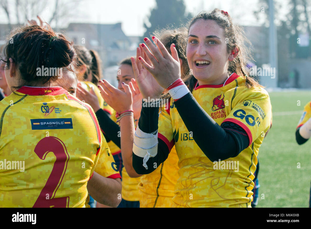 03 March 2018, Belgium, Brussels: Women's Rugby Union, Final of the ...