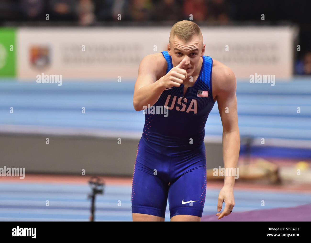 Birmingham, UK. 4th Mar, 2018. Sam Kendricks (USA) in Men's Pole Vault Final during IAAF World ...