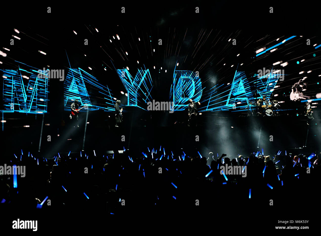 London, UK, 4th March, 2018. Mayday concert at the London O2 Arena as ...