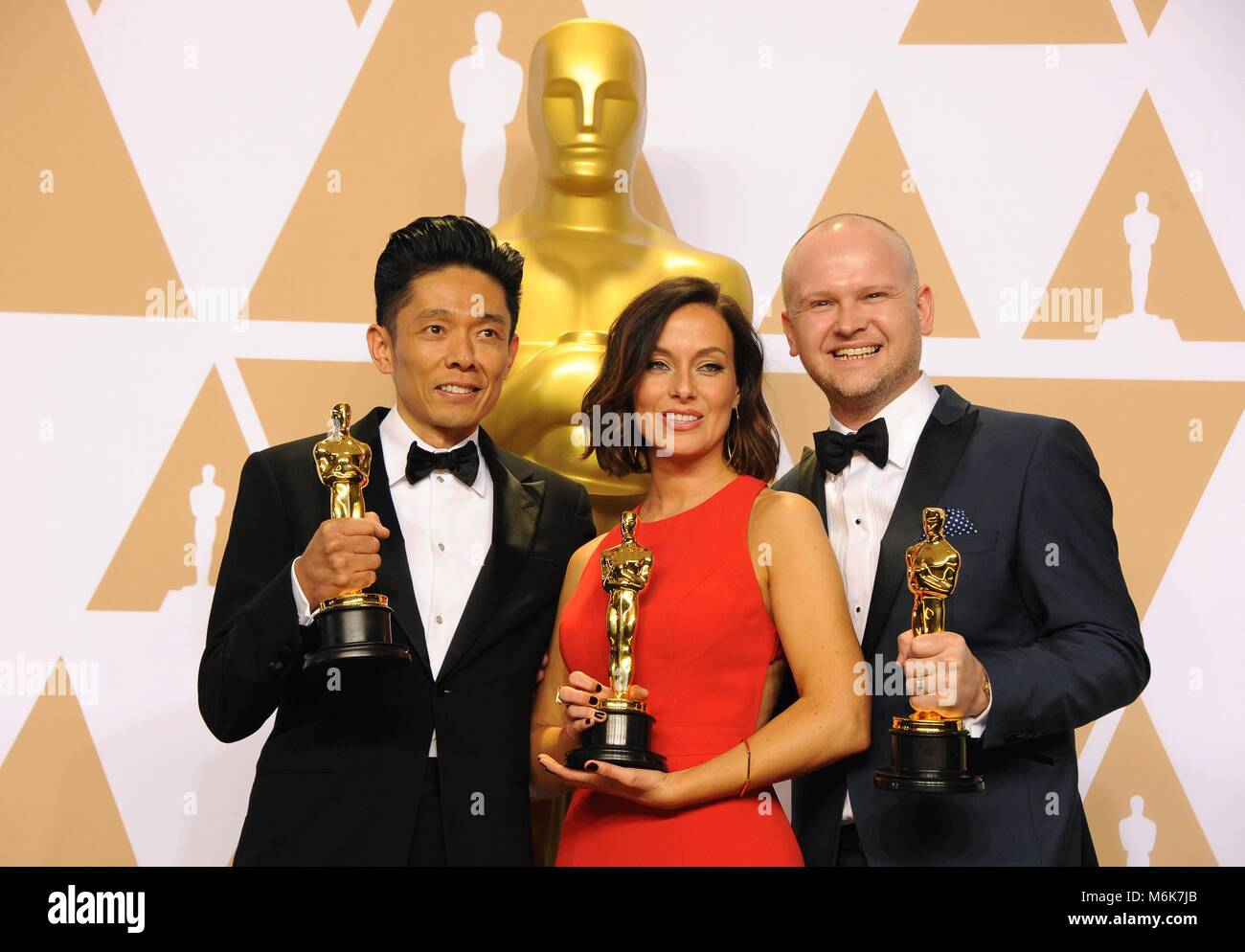 Los Angeles, CA, USA. 4th Mar, 2018. Kazuhiro Tsuji, Lucy Sibbick ...
